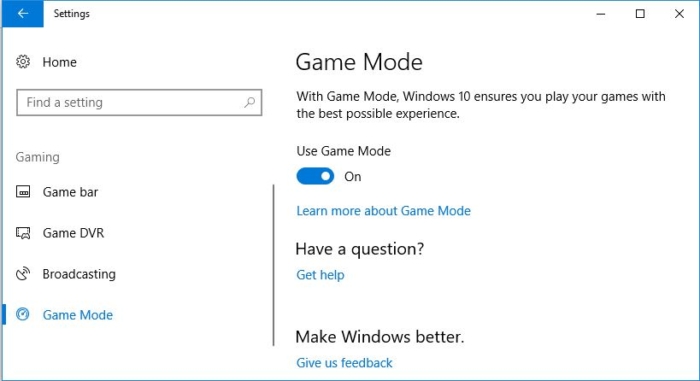 How to Turn-on or Turn-Off Game Mode in windows 10 - Technoresult