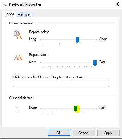 How to reduce the size of Blinking Cursor Thickness? - Technoresult