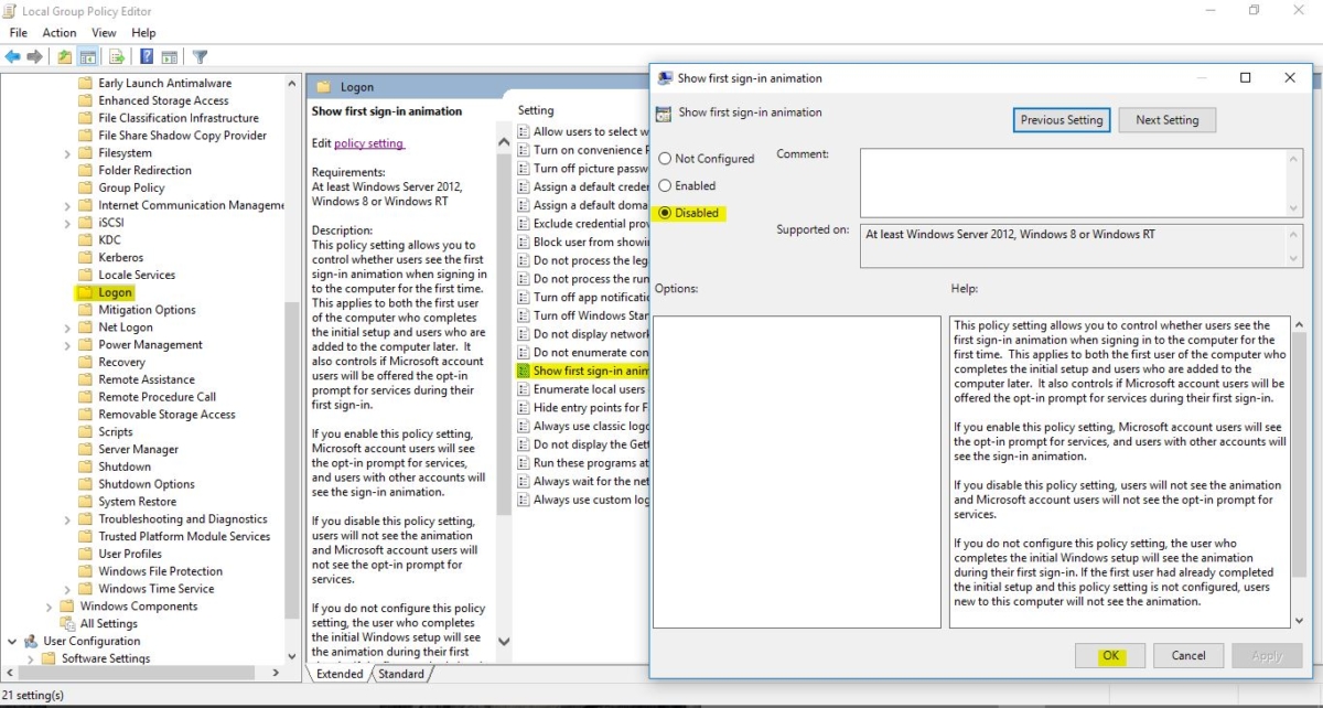 Windows 10 First Logon Animation – BLVB
