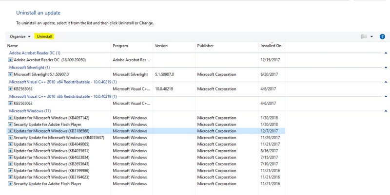 How to Uninstall Recent windows Updates? - Technoresult