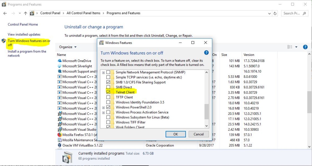 Enable Telnet through Command Prompt Windows 10? - Technoresult