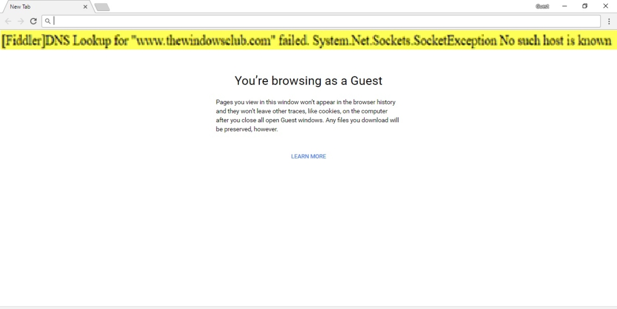 Dns Lookup For Website Failed Sockets Socketexception Technoresult
