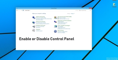 How to Enable or Disable Control Panel and windows 10 settings ...