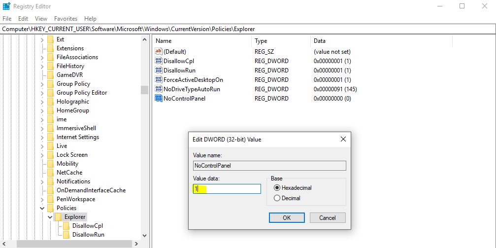 How to Enable or Disable Control Panel and windows 10 settings ...