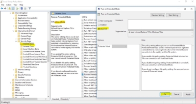 How to Disable Protected Mode in Internet Explorer windows 10 ...