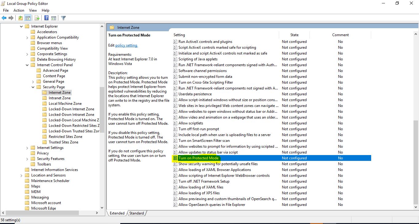 How to Disable Protected Mode in Internet Explorer windows 10 ...