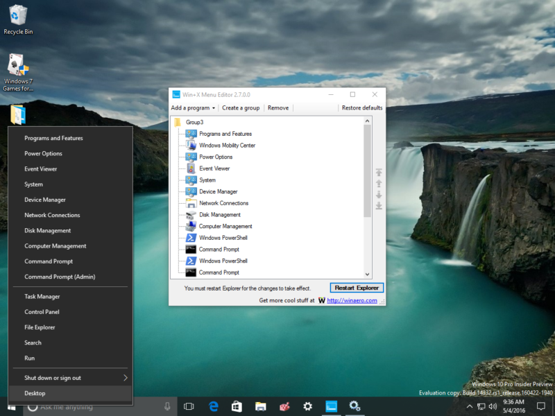 How to ADD Shortcuts to WIN+X Menu in windows 10? - Technoresult