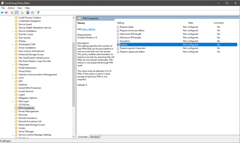 What is PIN History and How to disable/Enable PIN History in Windows 10 ...