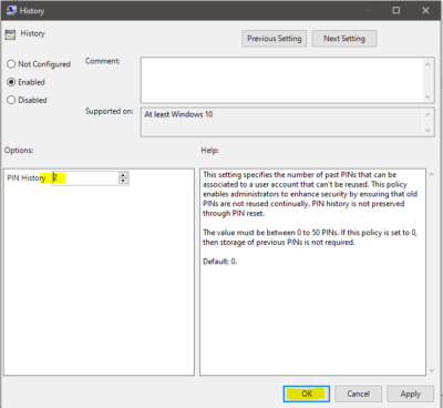 What is PIN History and How to disable/Enable PIN History in Windows 10 ...