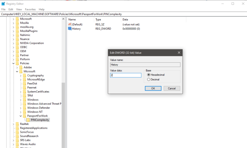 What is PIN History and How to disable/Enable PIN History in Windows 10 ...