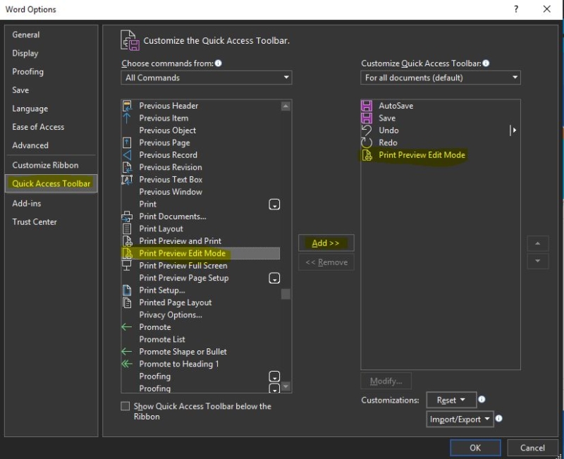 How to Enable Print Preview Edit Mode in Microsoft word? - Technoresult