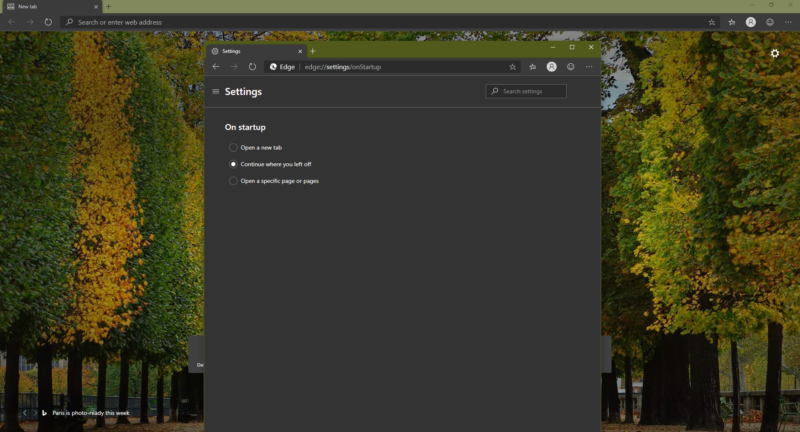 Make Microsoft Edge to Continue where you left off - Technoresult