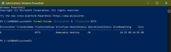 How to Format USB flash drive using PowerShell? - Technoresult
