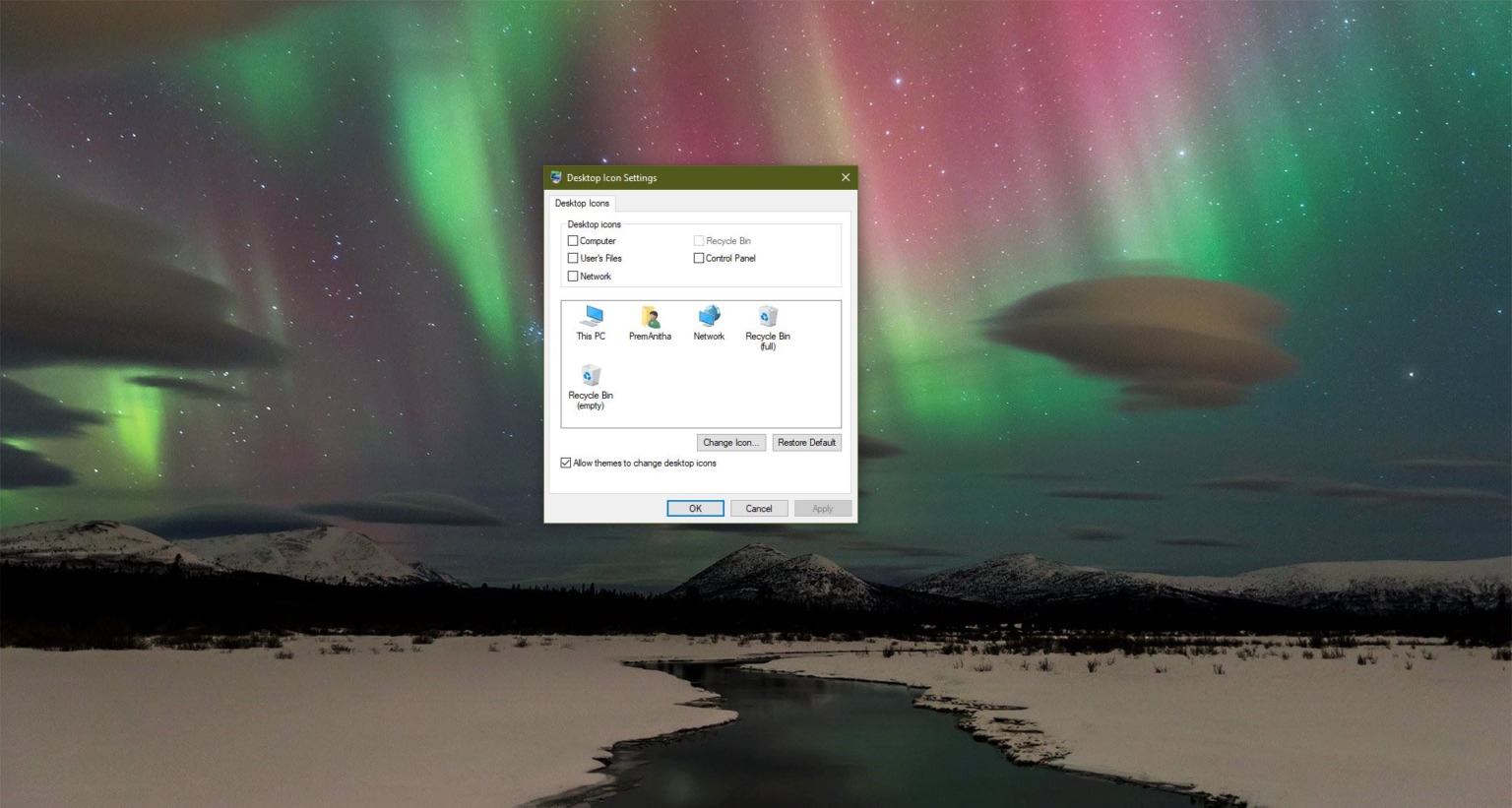 Fix Recycle Bin is Greyed Out in Desktop Icon Settings - Technoresult