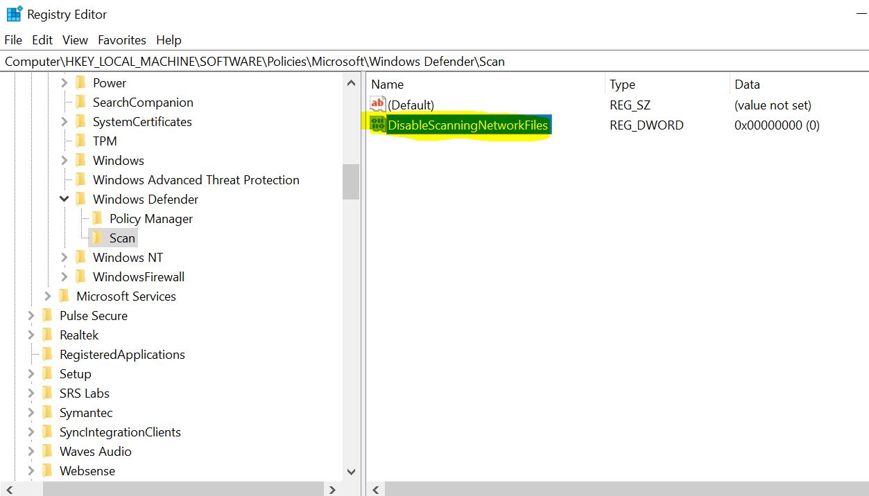 Enable Network Scanning in Windows Defender on Windows 10? - Technoresult