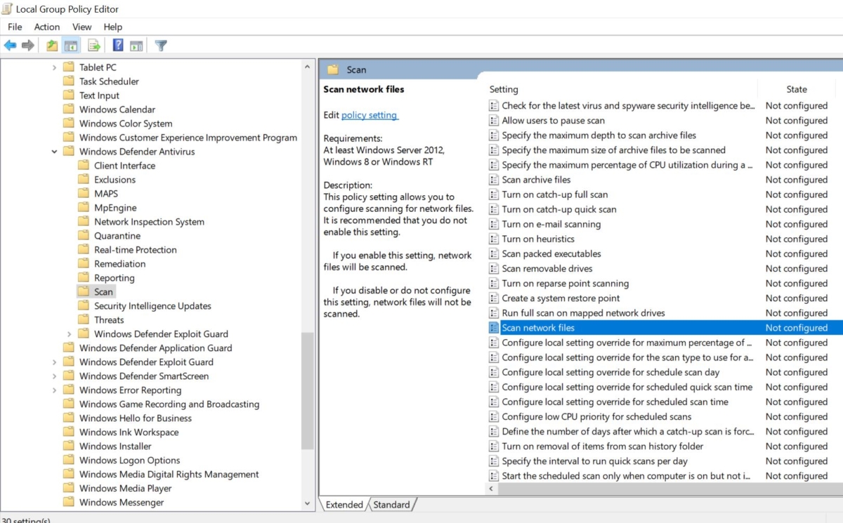 Enable Network Scanning in Windows Defender on Windows 10? - Technoresult