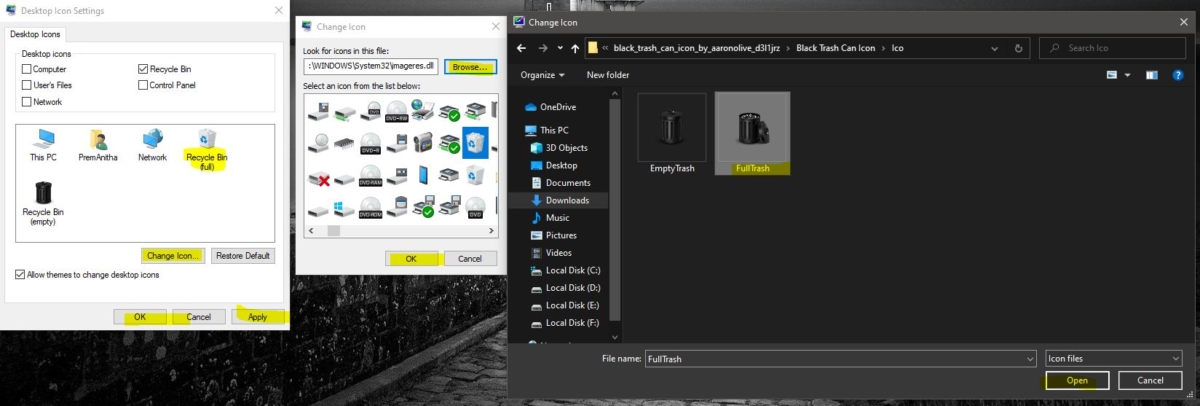 Change Recycle Bin icon to Dark in Windows 10? - Technoresult