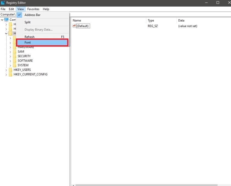How to Change default font in Registry Editor on Windows 10? - Technoresult