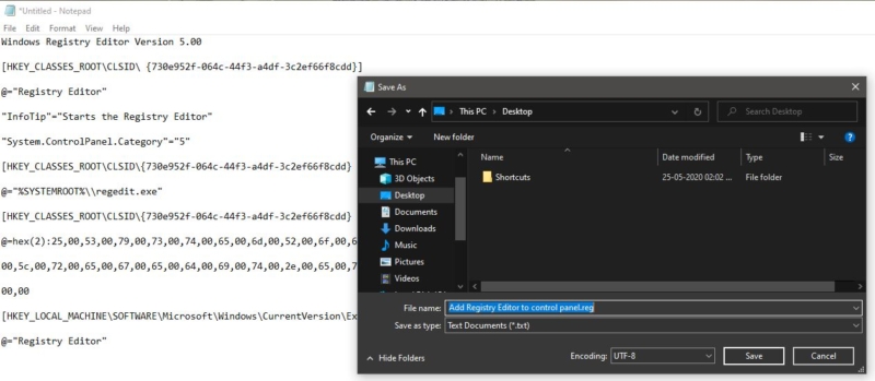 Add Registry Editor to the control Panel in Windows 10? - Technoresult