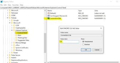Fix Connection tab missing in Internet Explorer Options? - Technoresult