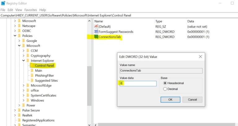 Fix Connection tab missing in Internet Explorer Options? - Technoresult