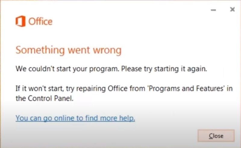 Fix something went wrong we couldn’t start your program - Technoresult