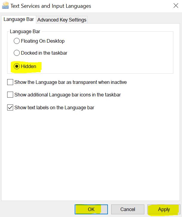 How to Disable Language Bar in Windows 10? - Technoresult