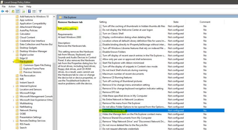 How to Remove Hardware Tab in Drive Properties in Windows 10 ...