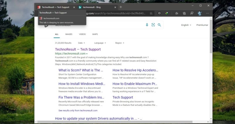 How to Enable Sleeping Tabs in Edge Browser on Windows 10? - Technoresult