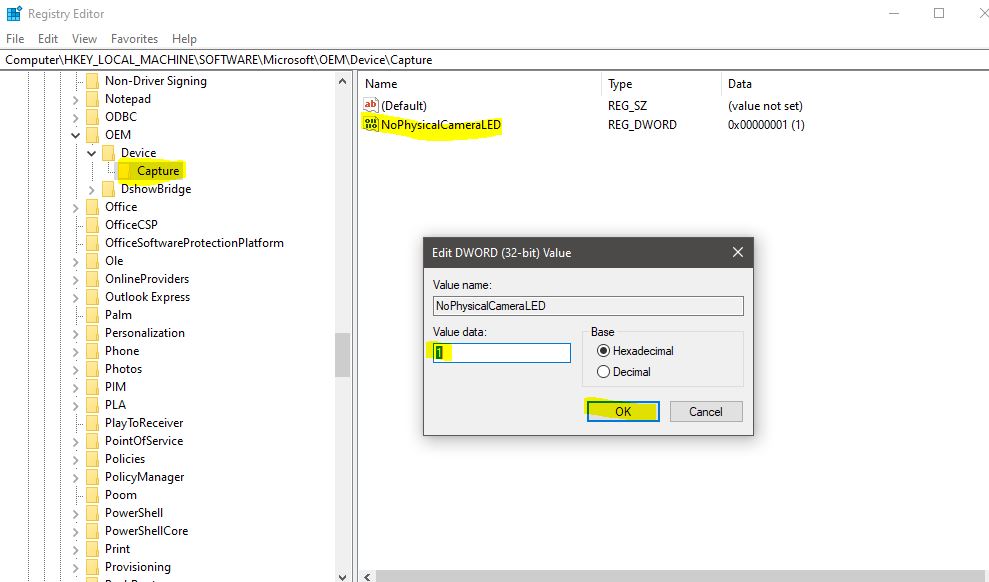 Disable/Enable Camera On/Off On screen Display Notification - Technoresult