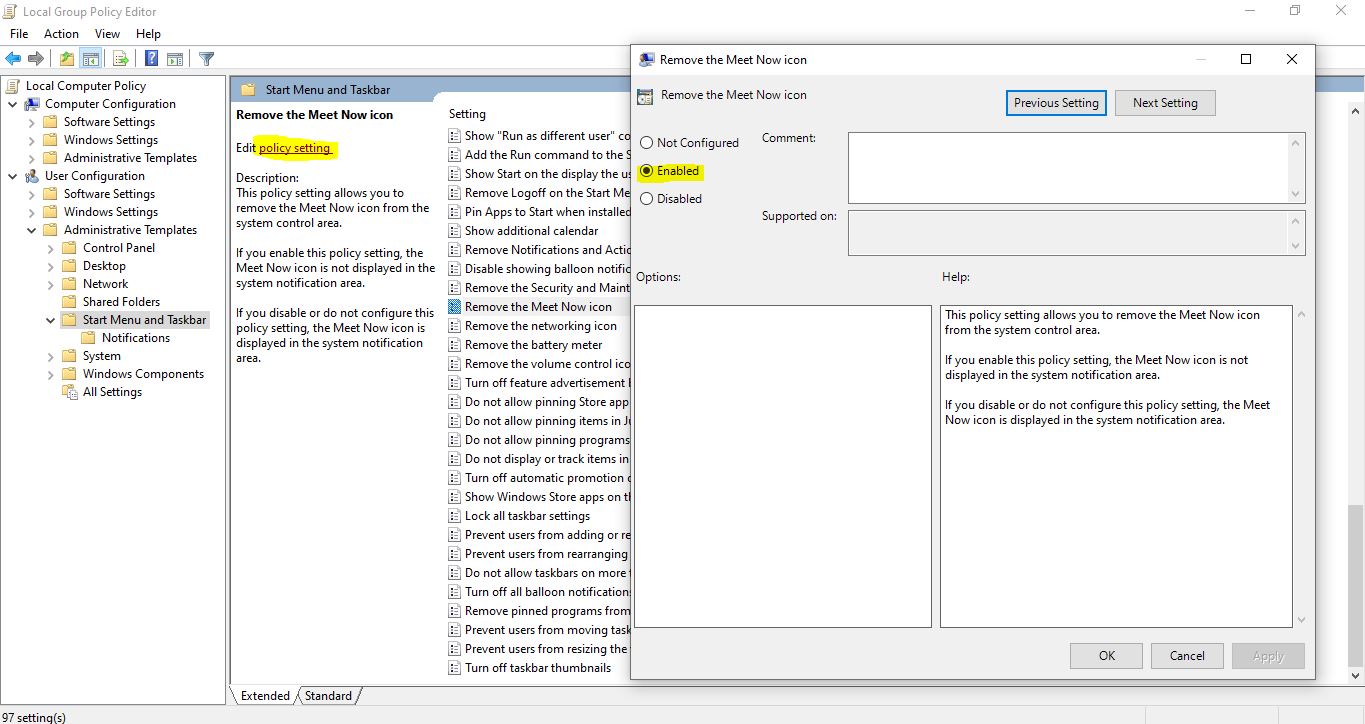 How to Remove Meet Now Icon from Taskbar? - Technoresult