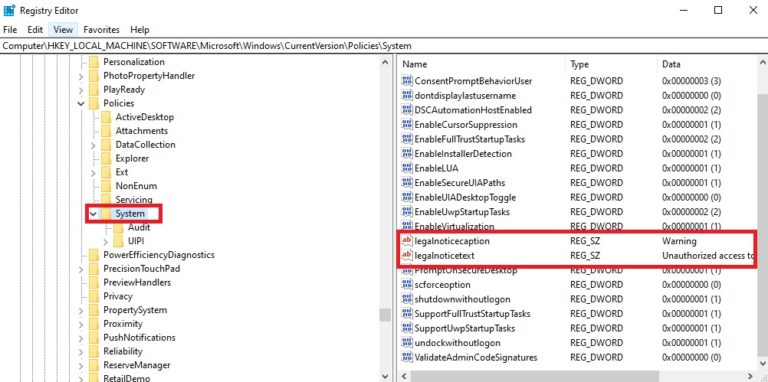 How to Create Sign-in Message Using Registry Editor in Windows 10 ...