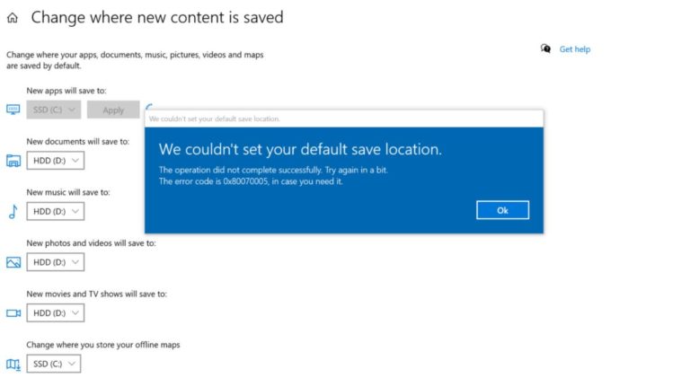 Fix Couldn’t set default save location Error 0x80070005 - Technoresult