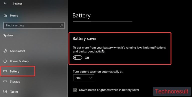 Fix Battery Saver Not Working on Windows 10 Laptop - Technoresult