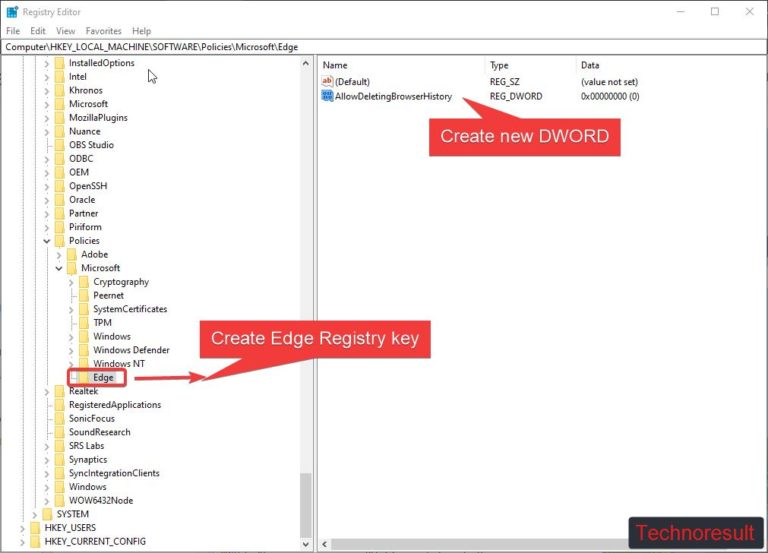 How to Restrict Users from deleting browser history in Microsoft Edge? - Technoresult
