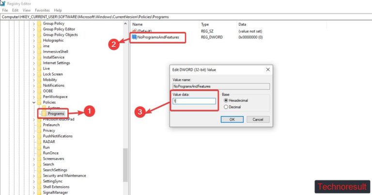 Show/Hide Programs and Features in Control Panel - Technoresult