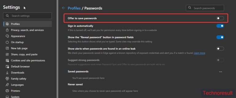 How to Disable the Save Password prompt in Browsers? - Technoresult