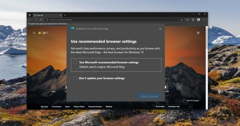 Disable Use Recommended browser prompt from Microsoft Edge - Technoresult