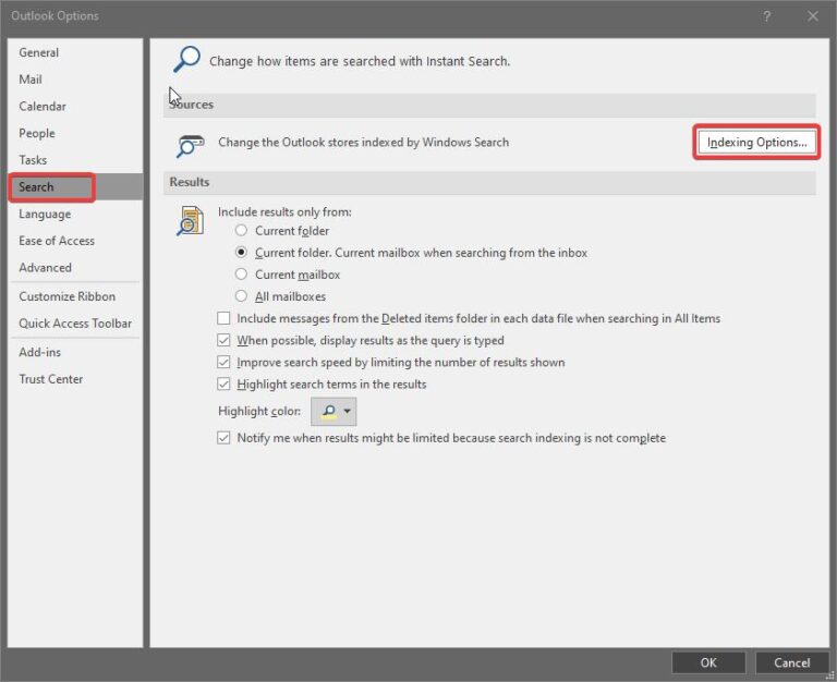 Fix Outlook Search Not Working In Windows Technoresult Hot Picture