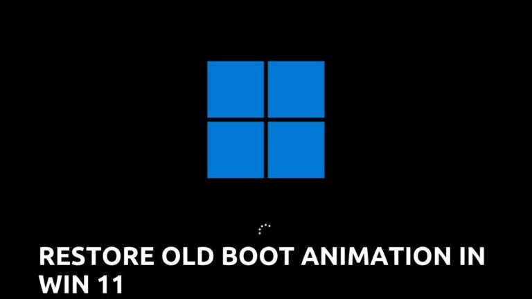 How to Bring back the Old Boot animation in Windows 11? - Technoresult