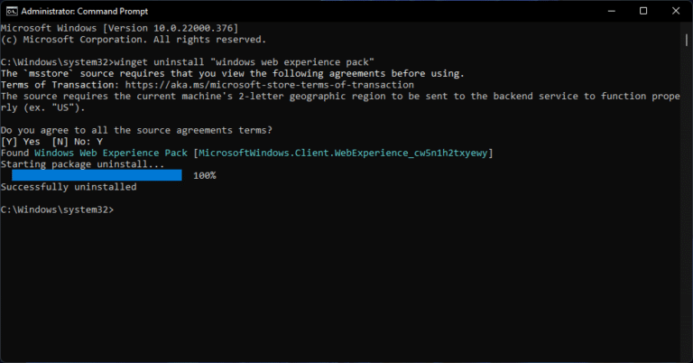 How to Uninstall Widgets using cmd in Windows 11? - Technoresult