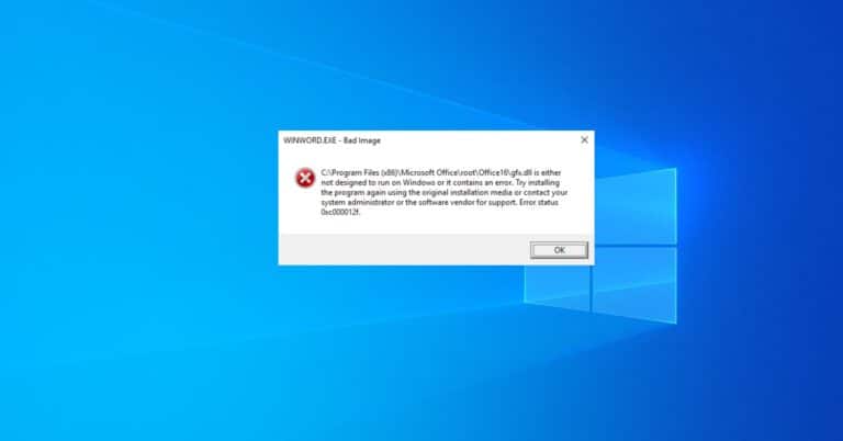 Fix WINWORD.EXE Bad Image error in Windows 10/11 - Technoresult