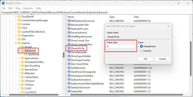 How to Disable pop-up Description for folders/files in Windows 11? - Technoresult