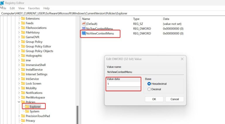 Enable Or Disable Right Click Context Menu In Windows 1110 Technoresult 