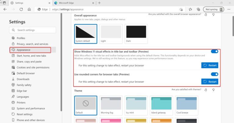 How to enable blur tabs and rounded corners on Microsoft Edge ...