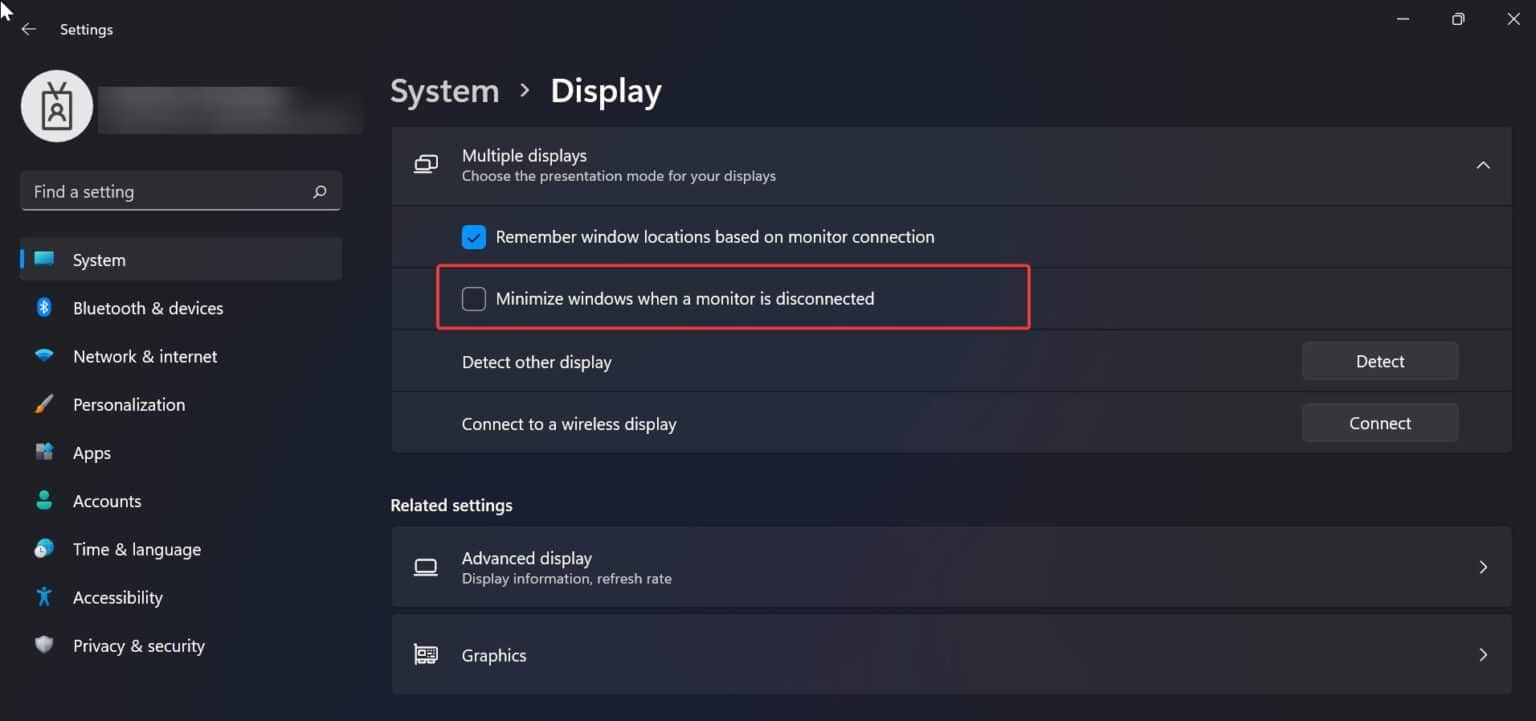 How to Disable minimize windows when a monitor is disconnected feature ...