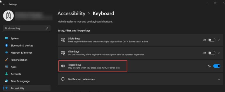 How to Turn On or Off toggle keys tone in Windows 11? - Technoresult