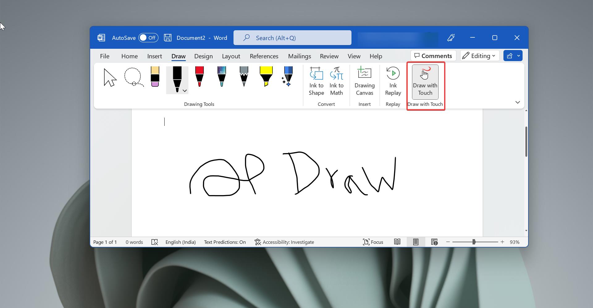 Enable Draw With Touch Feature In Microsoft Word Technoresult