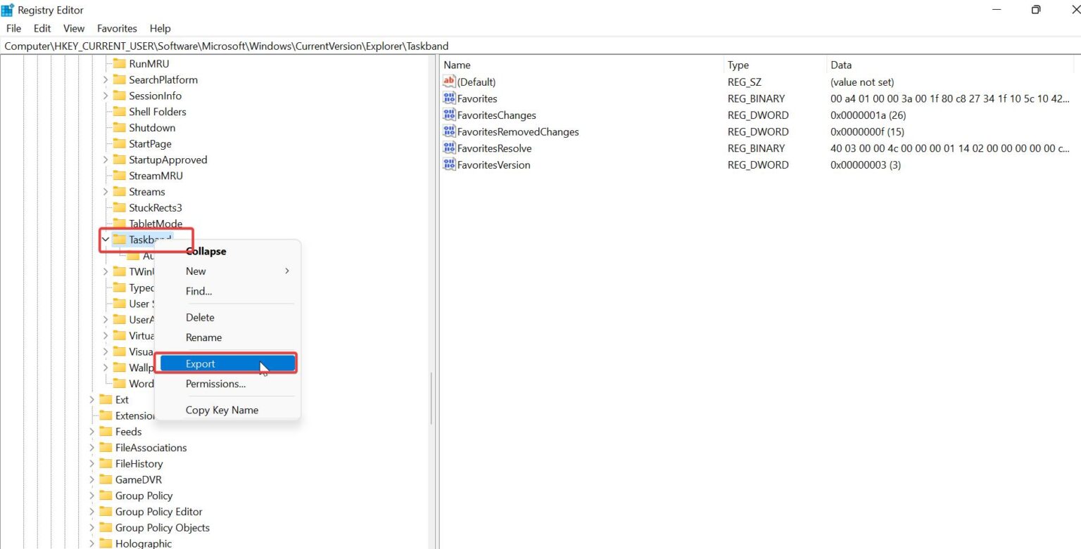 Backup and restore Taskbar Pinned items on Windows 11 - Technoresult