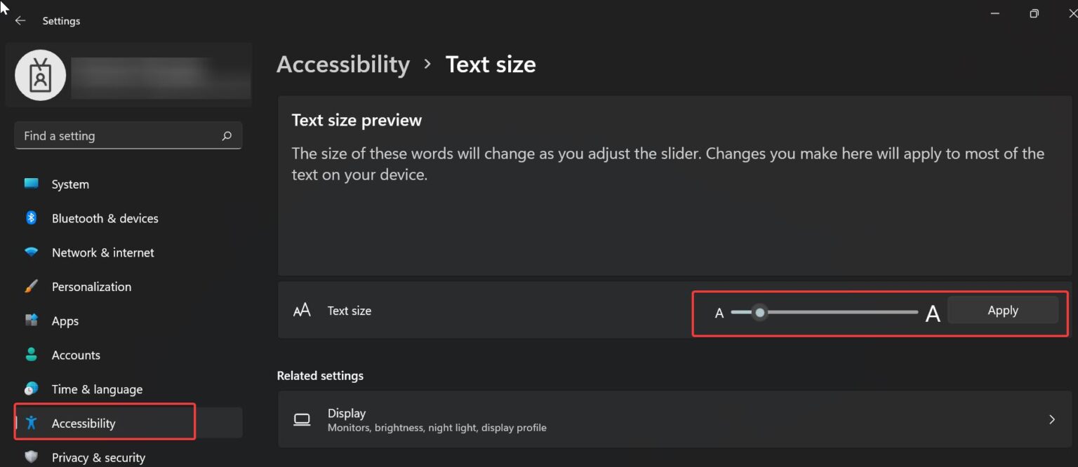 Increase/Decrease Font Size in Windows 11 - Technoresult